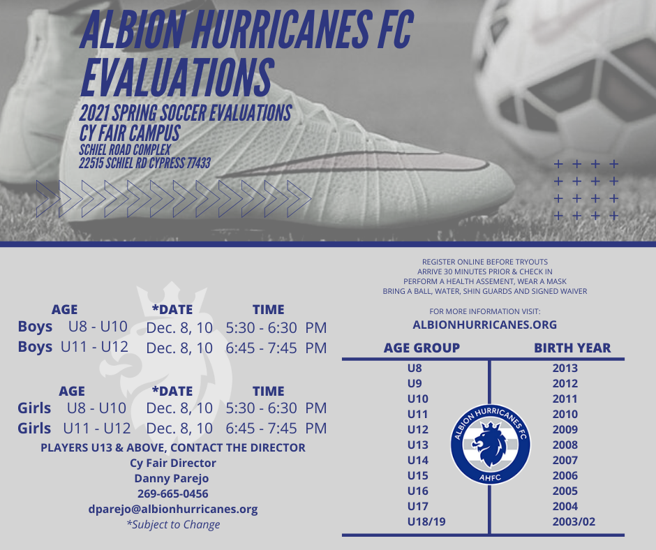 Albion Hurricanes FC Competitive Soccer